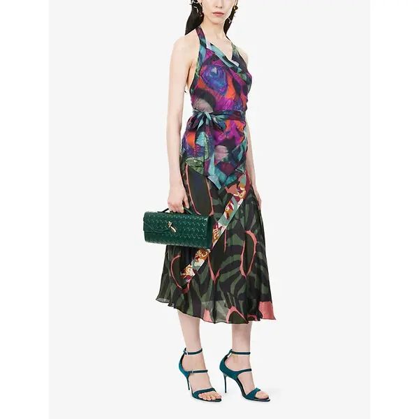 Dries Van Noten Sibanna Graphic-pattern Crepe Mini Skirt