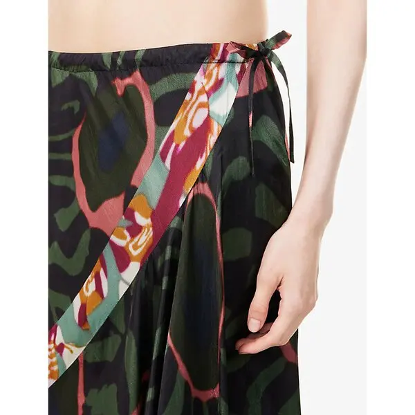 Dries Van Noten Sibanna Graphic-pattern Crepe Mini Skirt