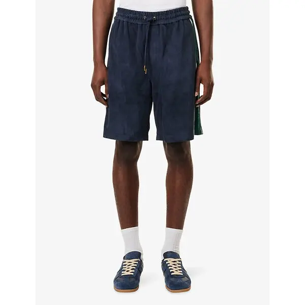 Casablanca Brand-print Suede Shorts