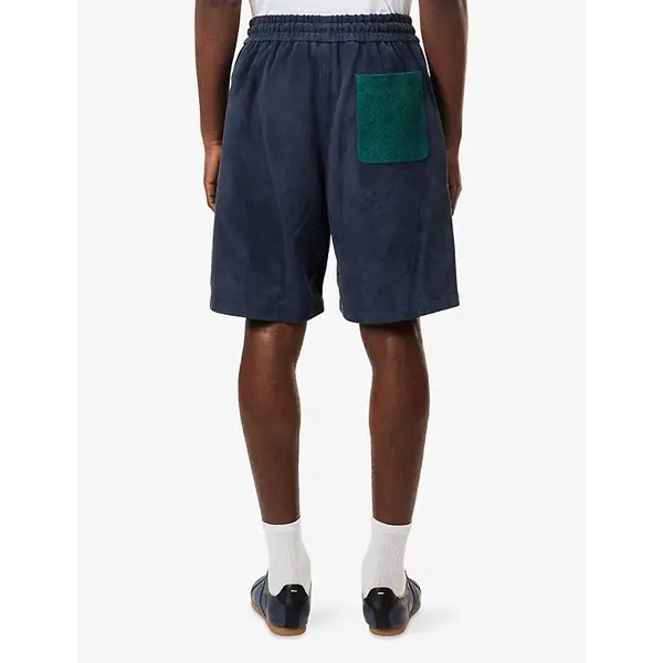 Casablanca Brand-print Suede Shorts
