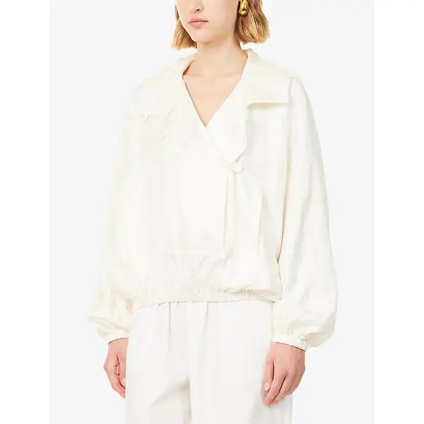 ROHE FRAMES Funnel-neck Relaxed-fit Silk Blouse