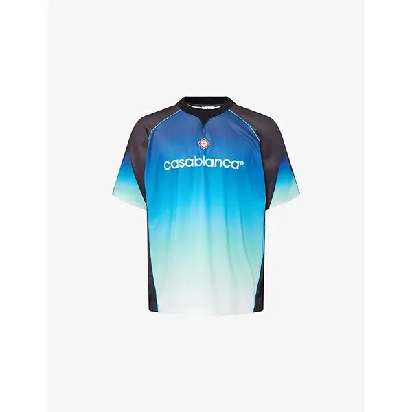 Casablanca Gradient Football Mesh T-shirt - Blue