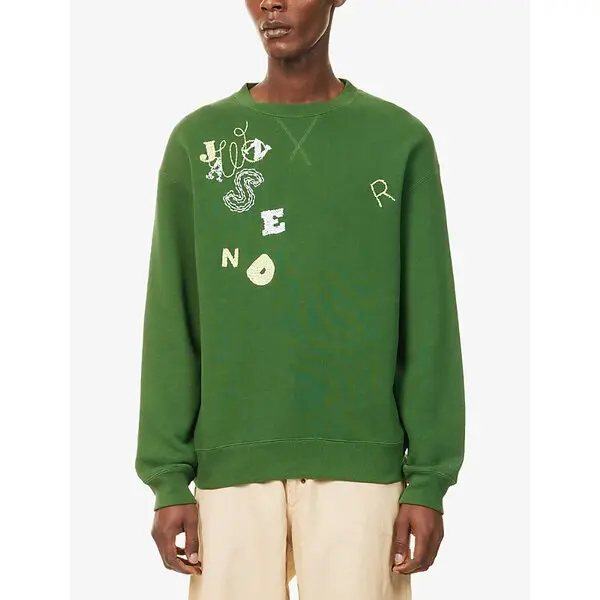 JW Anderson Scattered Letters Crew-neck Cotton Sweater