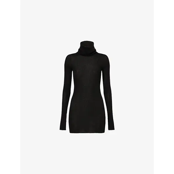 Rick Owens Long-sleeve Roll-neck Virgin-wool Top