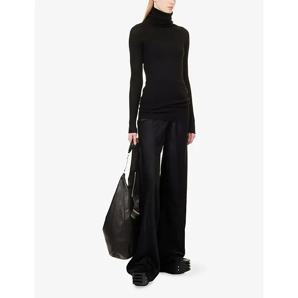 Rick Owens Long-sleeve Roll-neck Virgin-wool Top