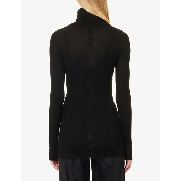 Rick Owens Long-sleeve Roll-neck Virgin-wool Top