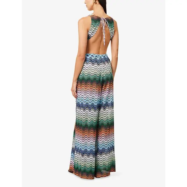 Missoni Backless Flared Knitted Jumpsuit Cover-up