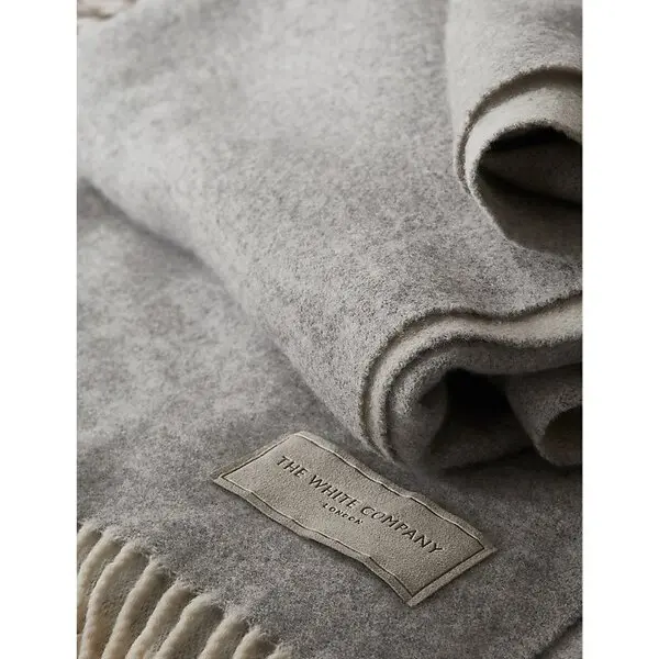 THE WHITE COMPANY Logo Wool And Cashmere-blend Throw 140cm X 200cm
