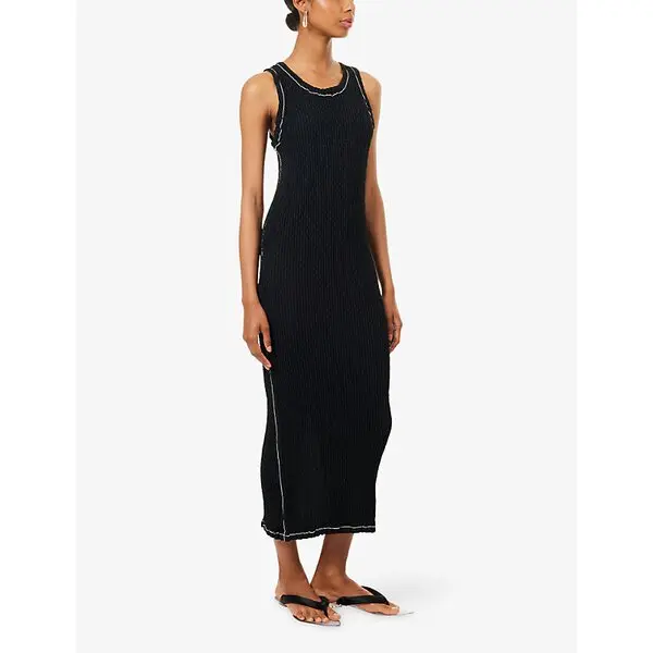 Issey Miyake Wavelet Ensemble Woven Midi Dress