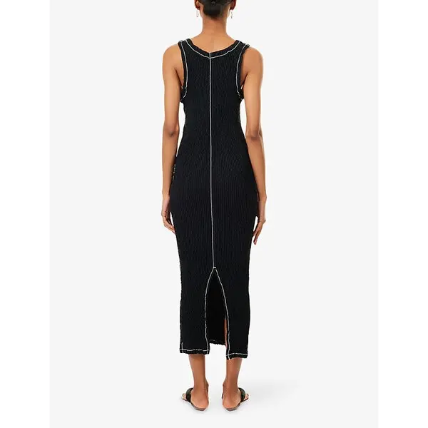 Issey Miyake Wavelet Ensemble Woven Midi Dress
