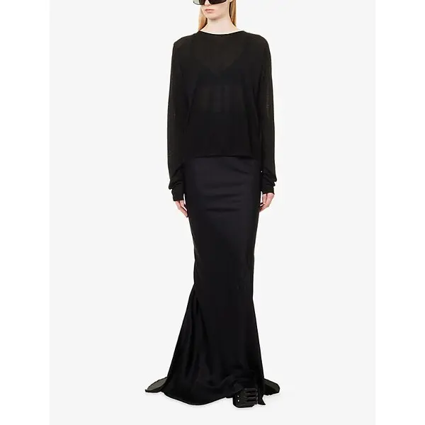 Rick Owens Satin Maxi Skirt