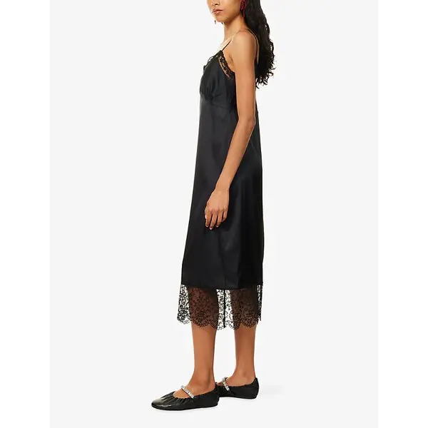 Simone Rocha Lace Trim V-neck Midi Dress