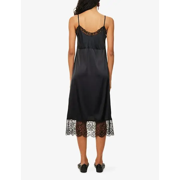 Simone Rocha Lace Trim V-neck Midi Dress