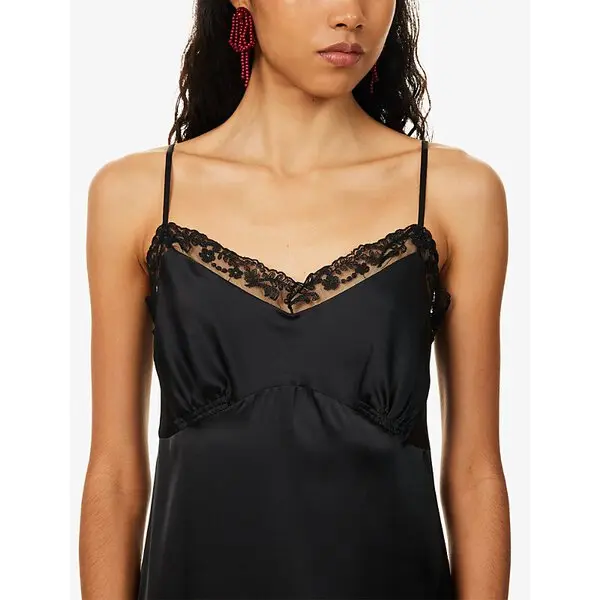 Simone Rocha Lace Trim V-neck Midi Dress
