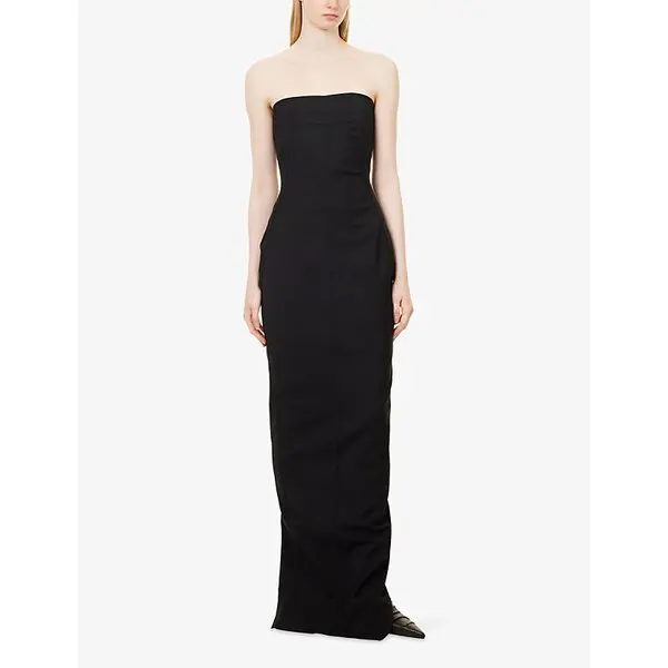 Rick Owens Bustier Strapless Stretch-wool Gown