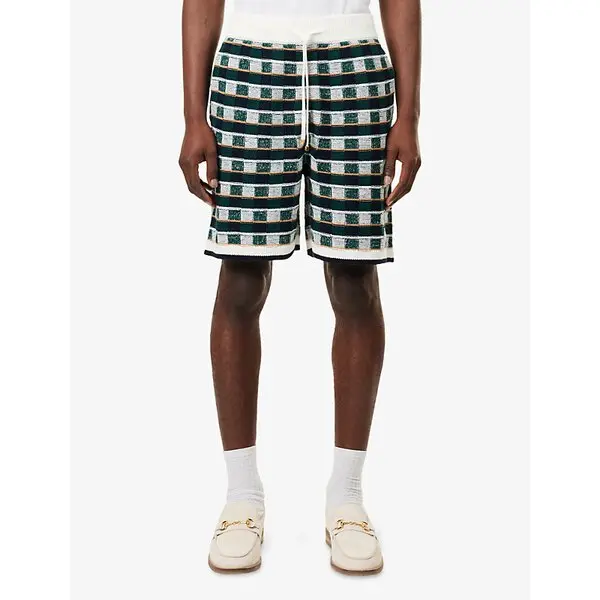 Casablanca Mosaic Crochet Cotton Shorts