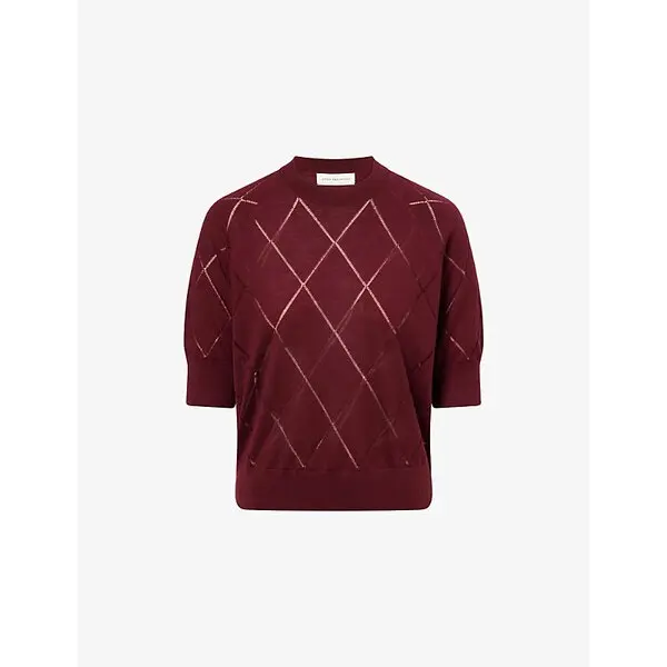 Dries Van Noten Short-sleeve Textured-pattern Wool Jumper
