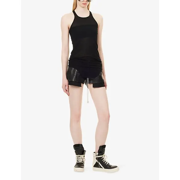 Rick Owens Basic Ribbed Silk-blend Tank Top