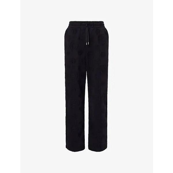 Casablanca Applique Monogram Cotton Jogging Bottoms - Black