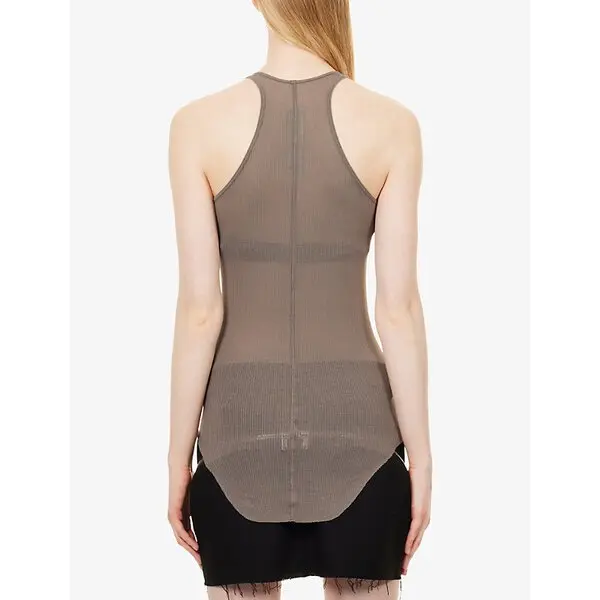 Rick Owens Basic Ribbed Silk-blend Tank Top