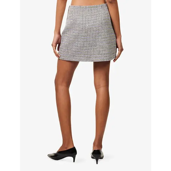Theory Striped Tweed Cotton-blend Mini Skirt