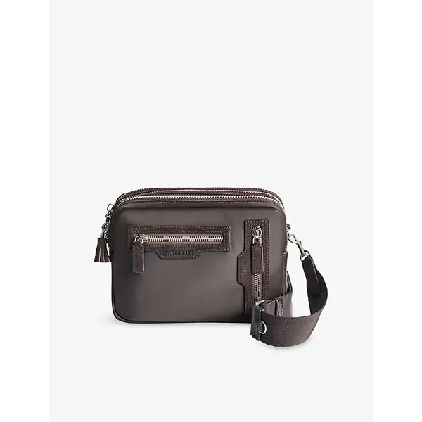 ANYA HINDMARCH Padded Triple Zip Woven Cross-body Bag - Chocolate