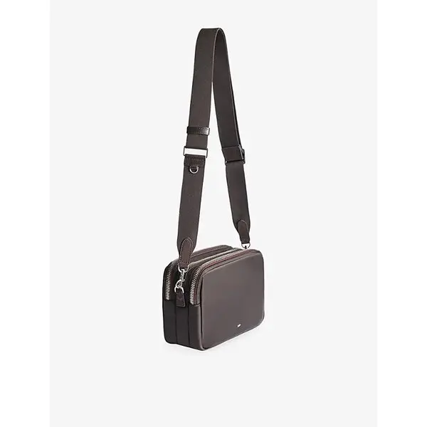 ANYA HINDMARCH Padded Triple Zip Woven Cross-body Bag - Chocolate