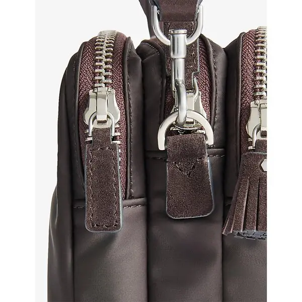 ANYA HINDMARCH Padded Triple Zip Woven Cross-body Bag - Chocolate
