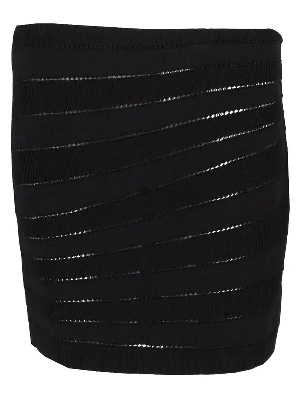 Balmain Knit Mini Skirt - Black