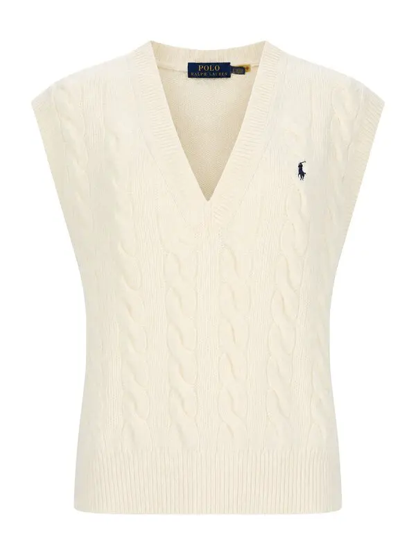 Polo Ralph Lauren Sleeveless V-neck Cable Knit Sweater