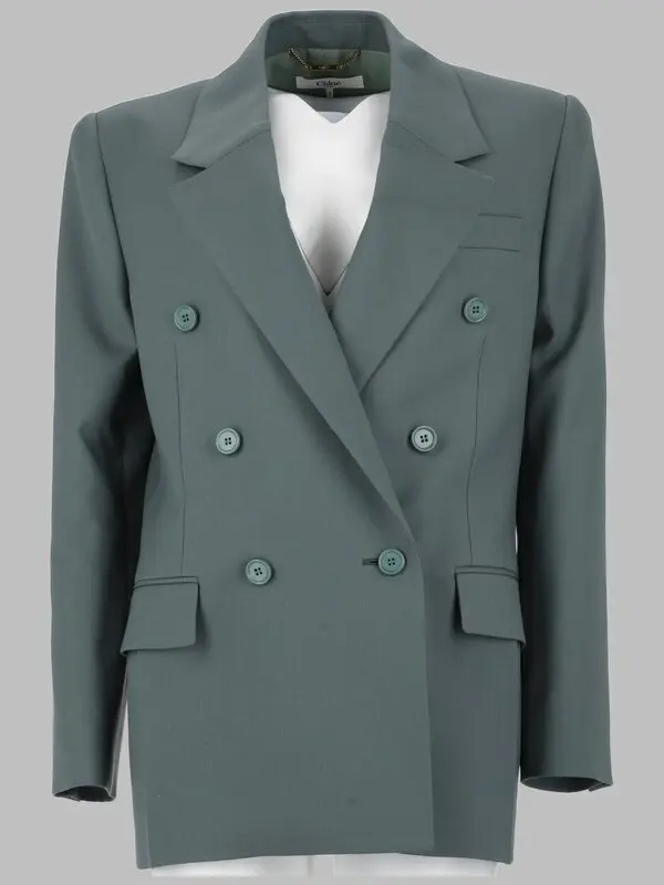 Chloé Giacca Sartoriale Doppiopetto In Gabardine