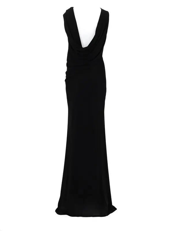 TOM FORD Draped Crêpe Evening Gown - Black