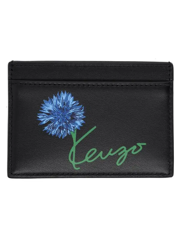 Kenzo Printed Logo Card Holder - Black