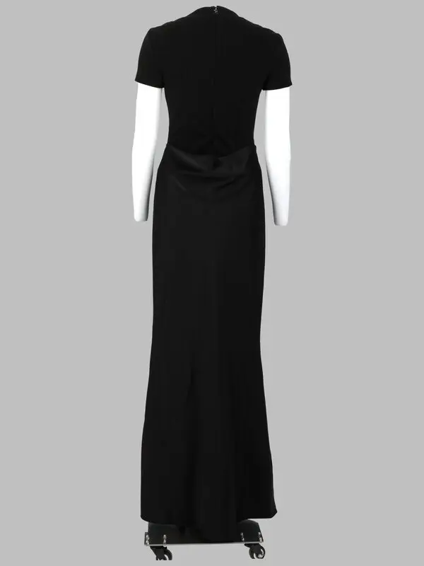 ROTATE BY BIRGER CHRISTENSEN Draped Maxi Dress With Short Sleeves - Black
