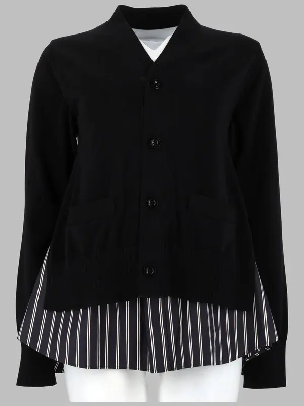 Sacai Cardigan A Righe Patchwork