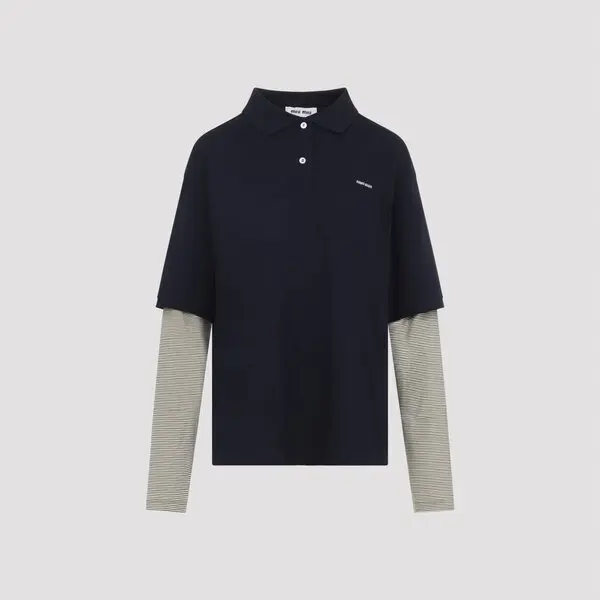 Miu Miu Cotton Polo Shirt - Blue