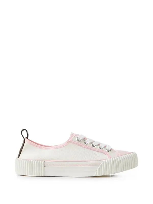 Versace Embossed Greek Lace-up Low-top Sneakers With Logo Tongue And Rubber Toe Cap - Rosa