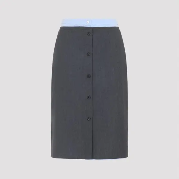 Prada Wool Midi Skirt