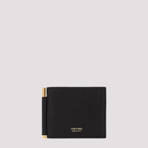 TOM FORD T Line Money Clip Wallet For In Calf Leather - Black