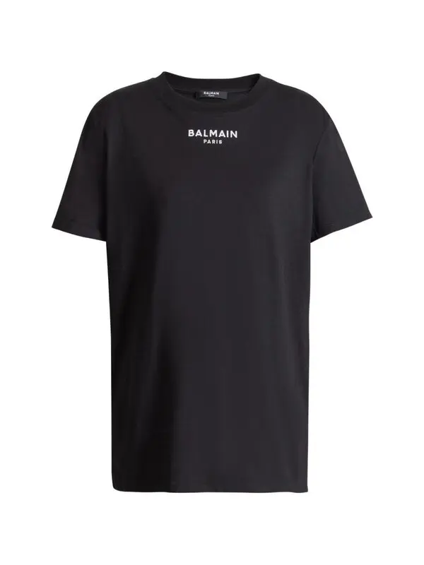 Balmain Logo Cotton T-shirt - Black