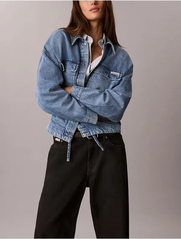 Calvin Klein Utility Cropped Denim Jacket