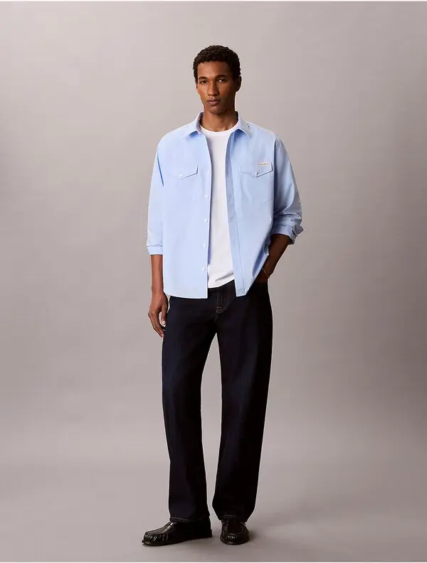Calvin Klein Utility Washed Poplin Easy Shirt - Windsurfer