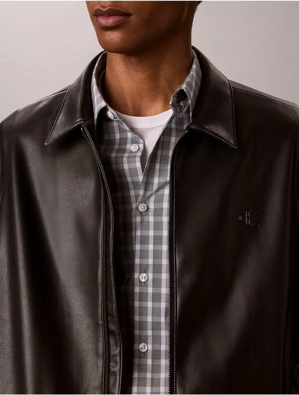 Calvin Klein Yarn-dyed Plaid Slim Shirt - Blue Nomad