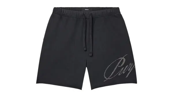 PURPLE BRAND Midweight Fleece Po Shorts - Black