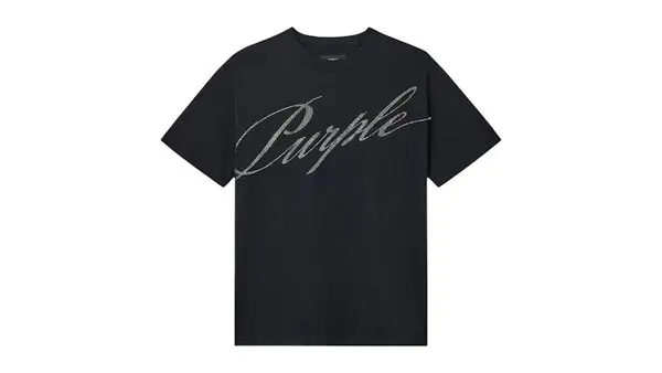 PURPLE BRAND Hwt Crystal Jersey Short Sleeve Tee Shirt - Black