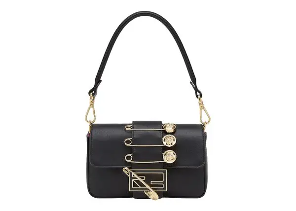 Fendi Fendace Brooch Mini Baguette - Black