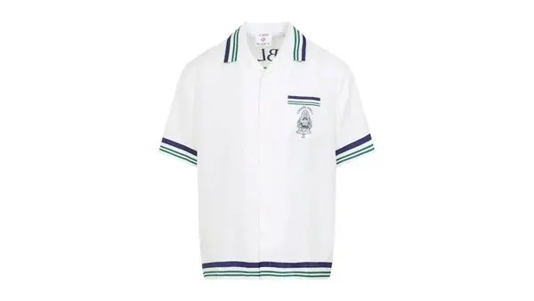 Casablanca Hotel Emblem Cuban Collar Short Sleeve Shirt