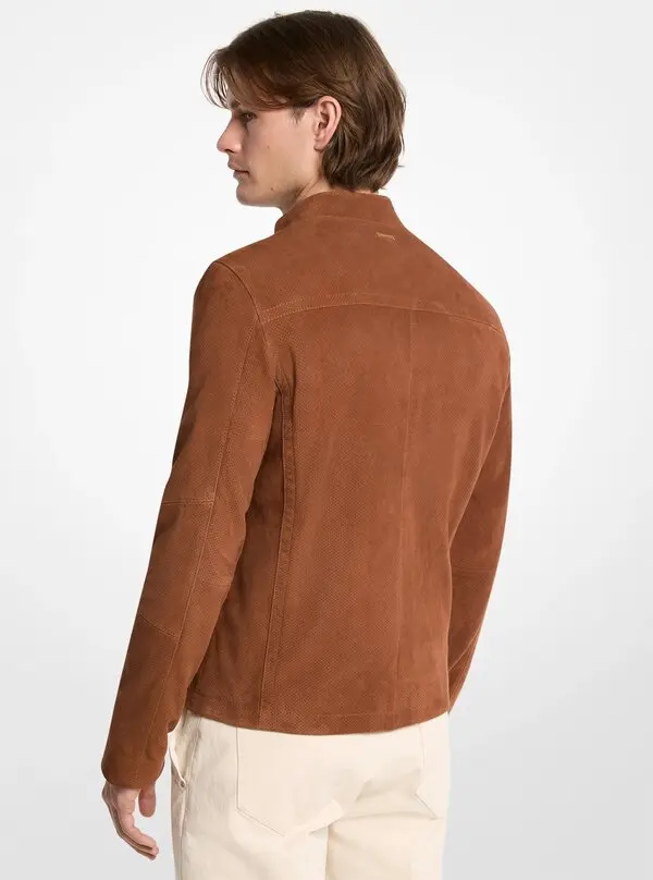 Michael Kors Suede Double-zip Racer Jacket