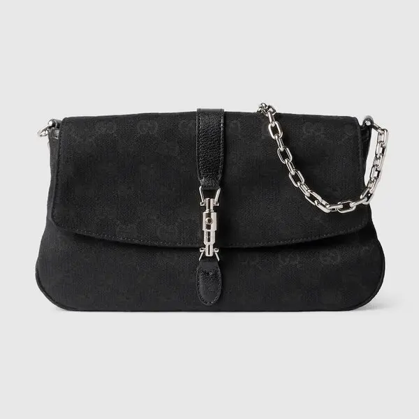 Gucci Aperitivo Medium Shoulder Bag Gg Canvas - Black