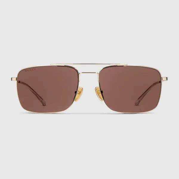 Gucci Specialized-fit Navigator Sunglasses - Gold